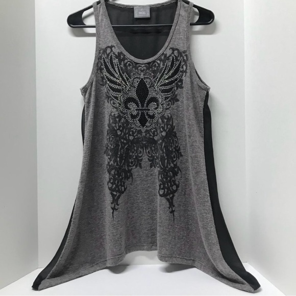 Vocal | Tops | Vocal Rhinestone Embellished Fleurdelis Tank Top | Poshmark